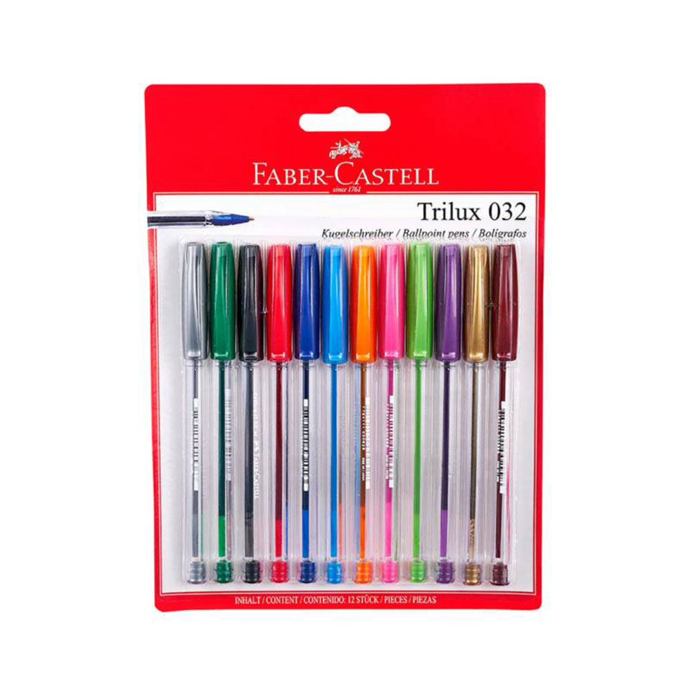 BOLIGRAFO FABER TRILUX 032 12 COLORES - Comercial La Papa